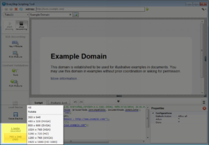 Adjusting browser window size while monitoring