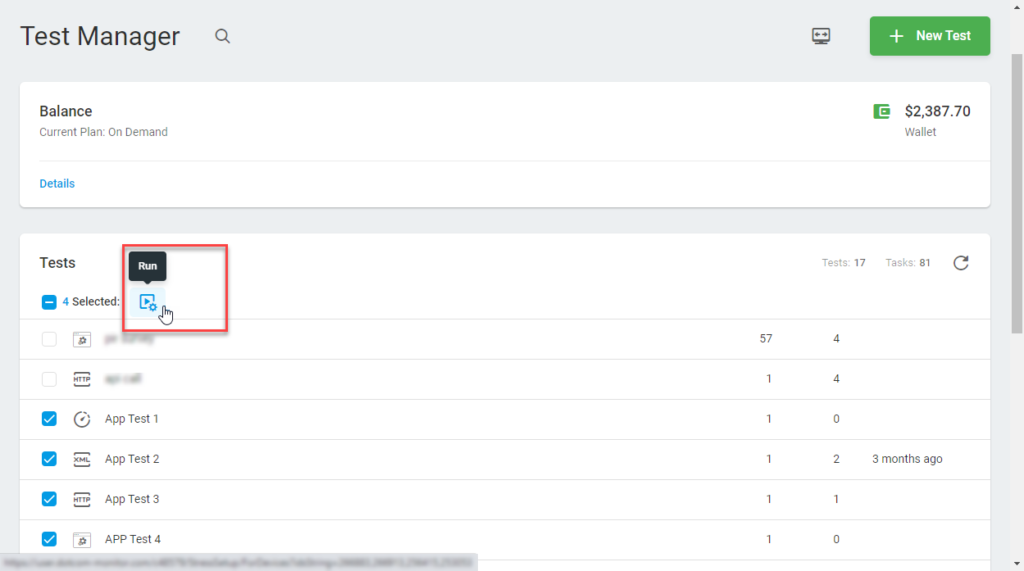Setting Up Group Test Start