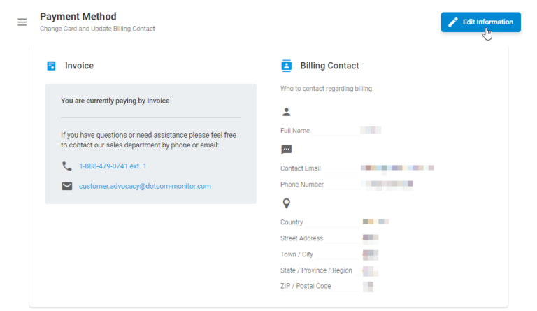 Updating Billing Info and Payment Method