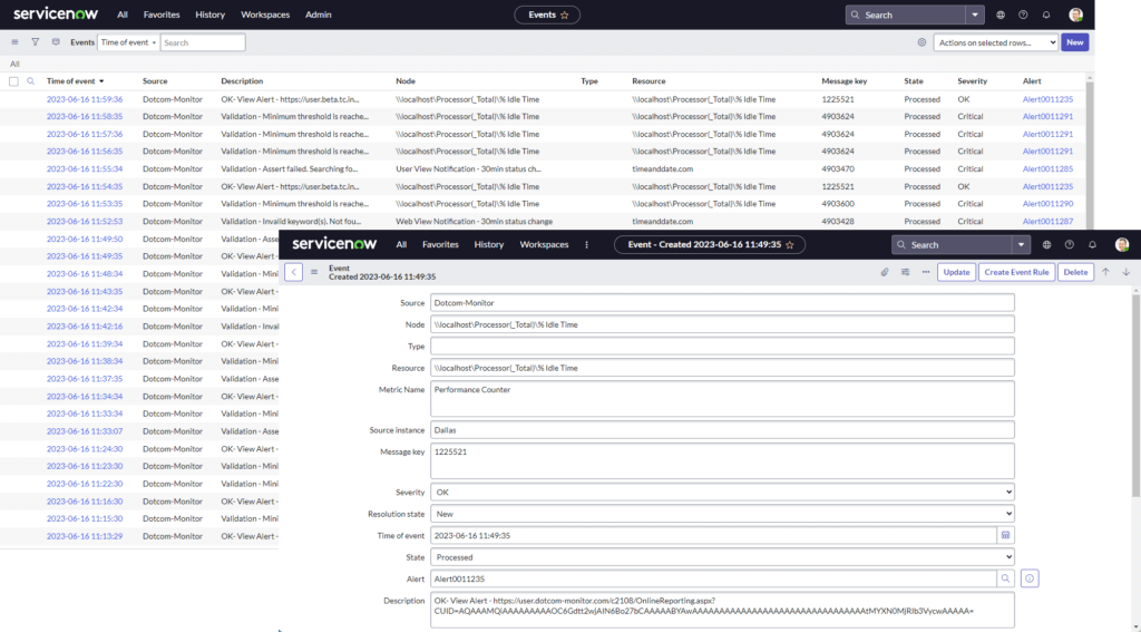 Integration with ServiceNow