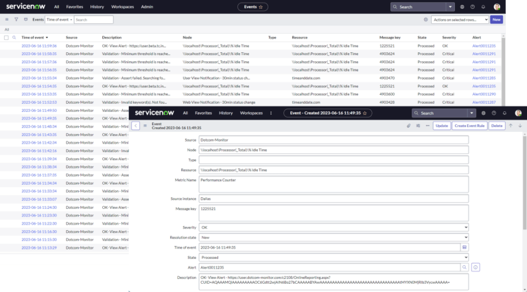 Integration with ServiceNow
